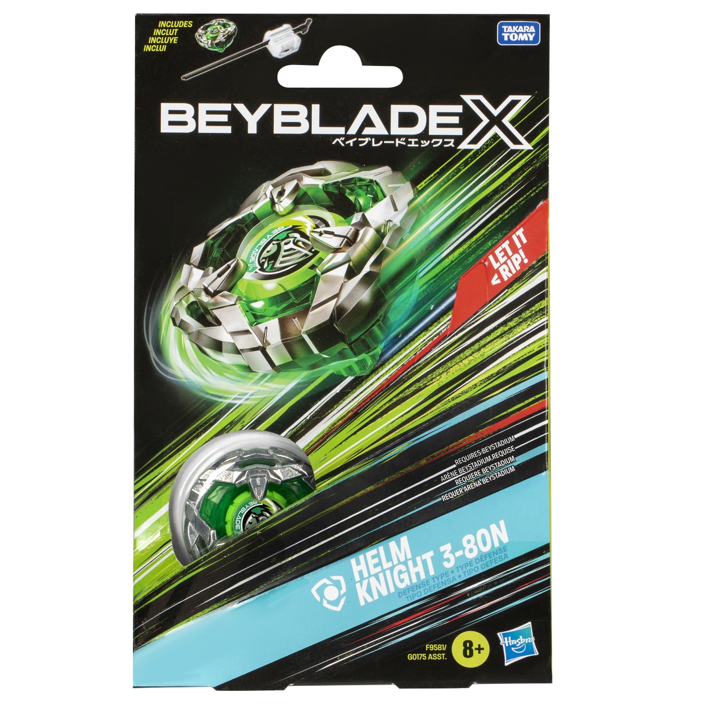 BEYBLADE X LET IT RIP SET LANSATOR SI ROATA HELM KNIGHT 3-80N ...