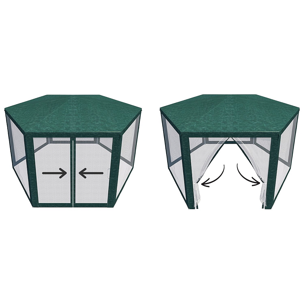 RESIGILAT - Cort Pavilion Hexagonal cu Diametru 4m si 6 Pereti Laterali ...