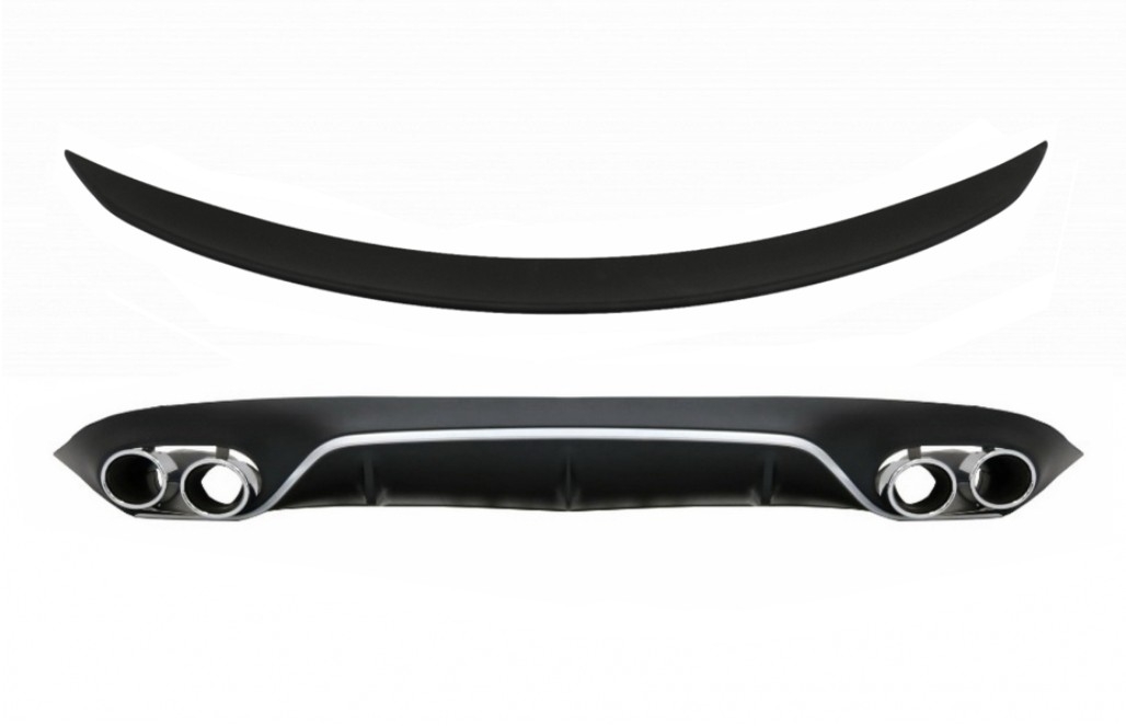 Difuzor Bara Spate cu Ornamente toba si Eleron Portbagaj Mercedes E-Class C238 AMG Sport Line ...