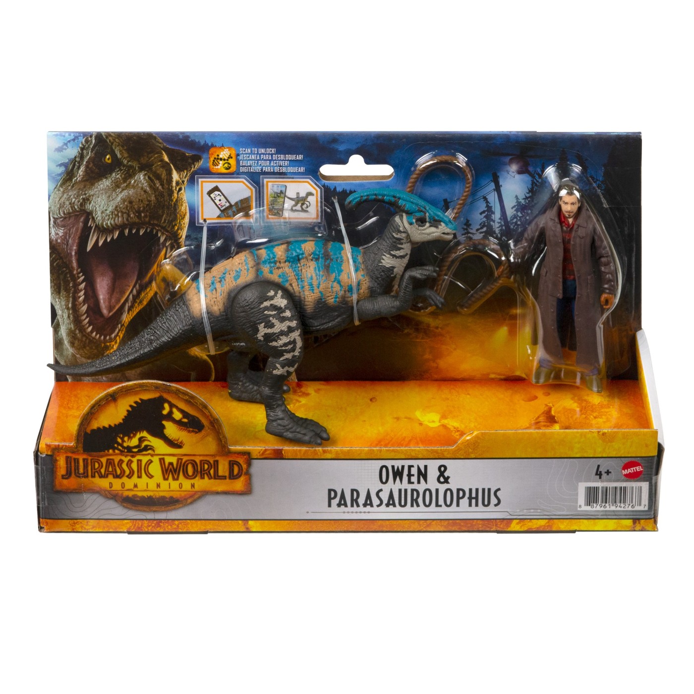 JURASSIC WORLD DOMINION SET 2 FIGURINE OWEN SI PARASAUROLOPHUS ...